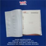 Plastic File with Clip and Pocket Milky White, Size 9″x12″