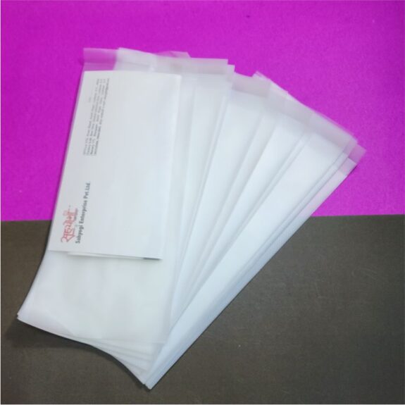 Pathology Test Jacket Transparent Embossed, Size 5″x11″